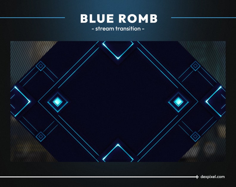 Blue Romb Sci-fi Stream Scene Transition | Blue OBS Stinger | Abstract ...