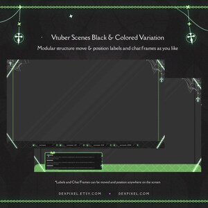 Dark Black and Green Goth Animated Stream Pack | Chatting Animated Overlays | Stream Alerts ...