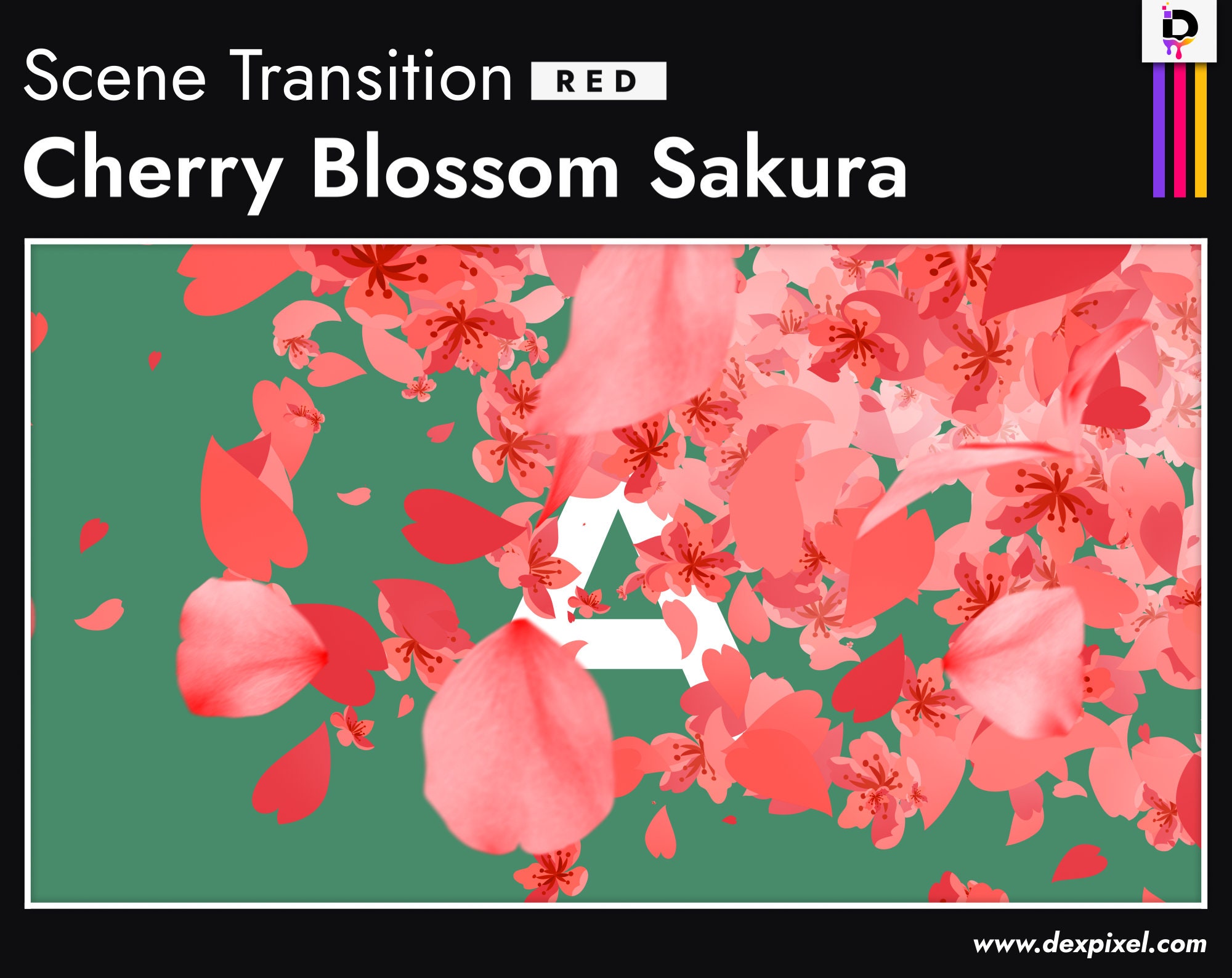 Red Sakura Cherry Blossom Transition. OBS Stinger Animated - Etsy