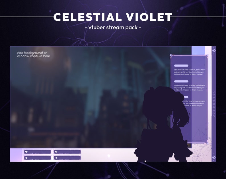Celestial Violet Vtuber Purple Pastel Stream Pack Violet - Etsy