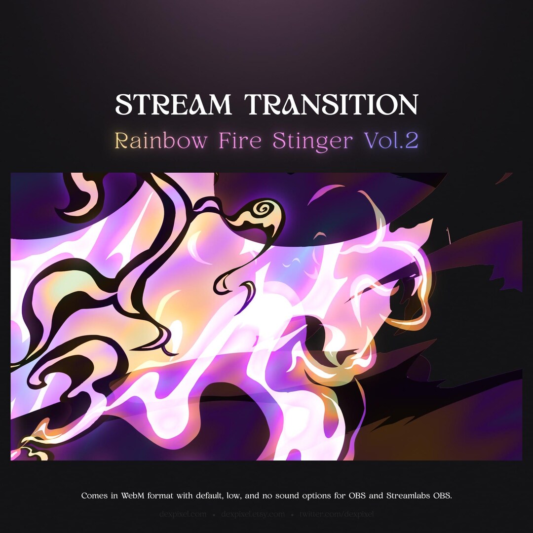 Colorful Rainbow Pastel Flame Stream Transition – Animated OBS Stinger ...