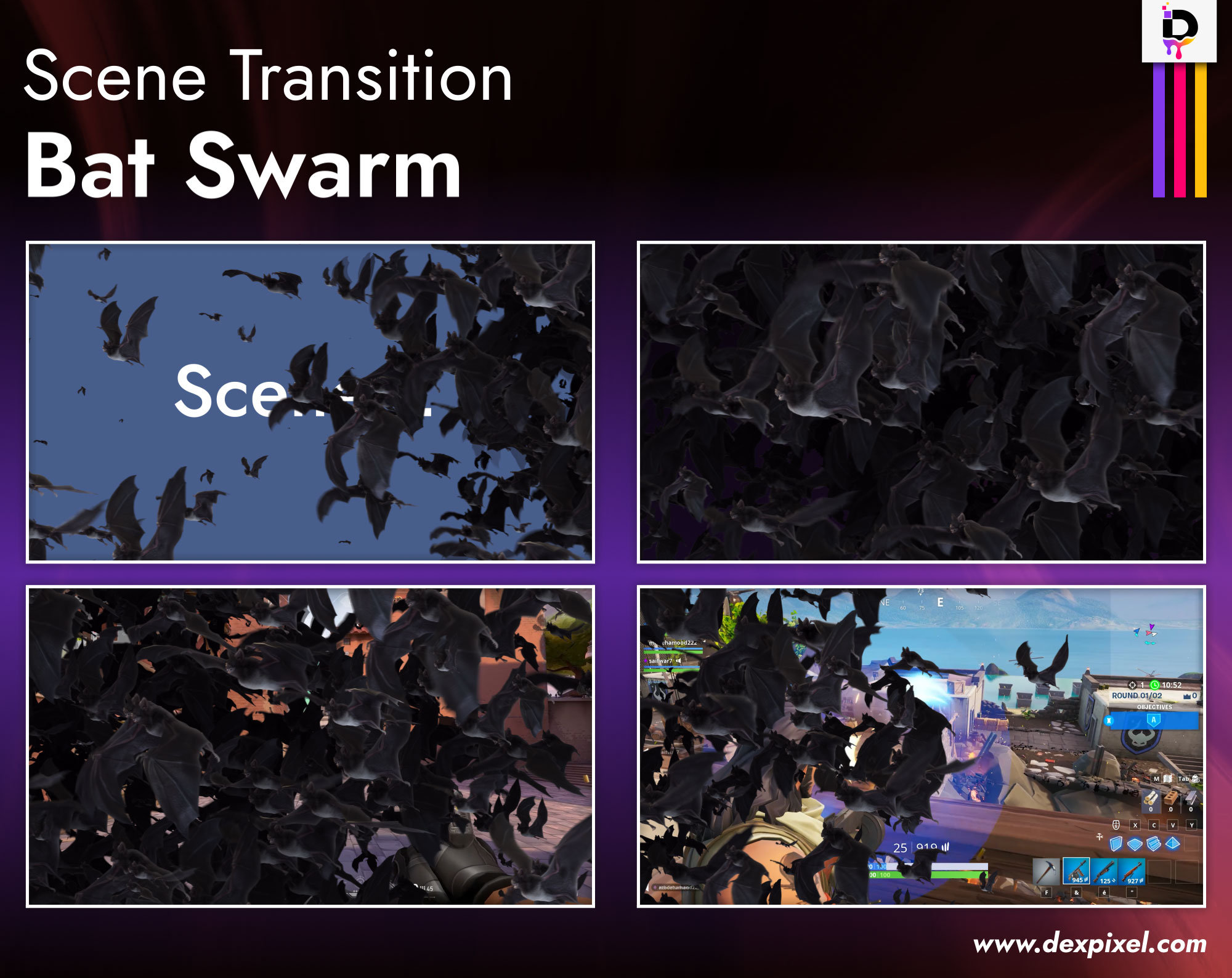 Bat Swarm Scarry Stream Switch Transition. Halloween Flying - Etsy