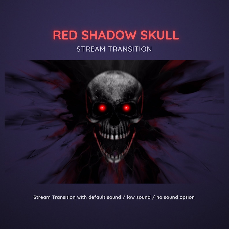 Red Shadow Skull Stream Transition | Scary Halloween OBS Stinger (webm ...