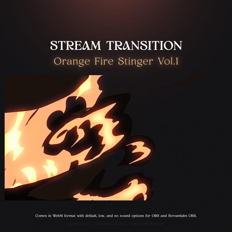 Orange Fire Stream Transition | Animated Stinger (webm) - Etsy