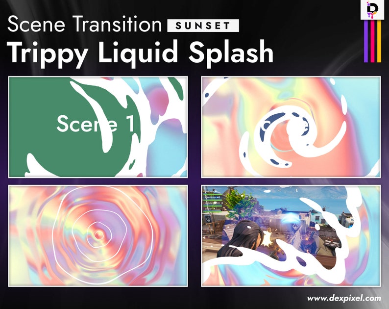 Trippy Liquid Splash Sunset Pastel Twitch Transition - Etsy