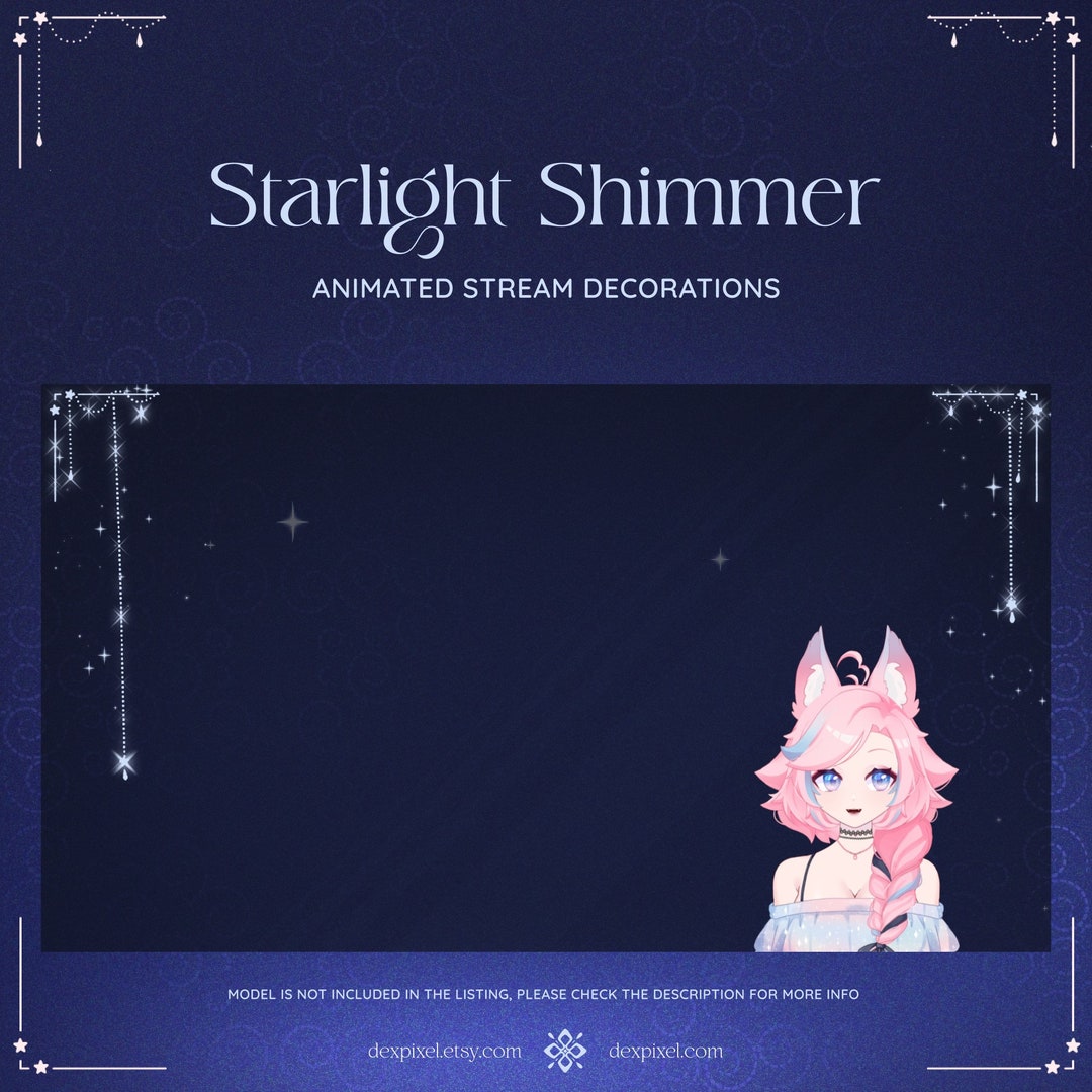 Blue Starlight Shimmer Stream Decoration | Animated Vtuber Overlay - Etsy