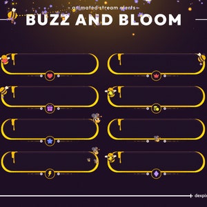 Buzz and Bloom Animated Bees Alerts | Bees and Honey Twitch Alerts ...
