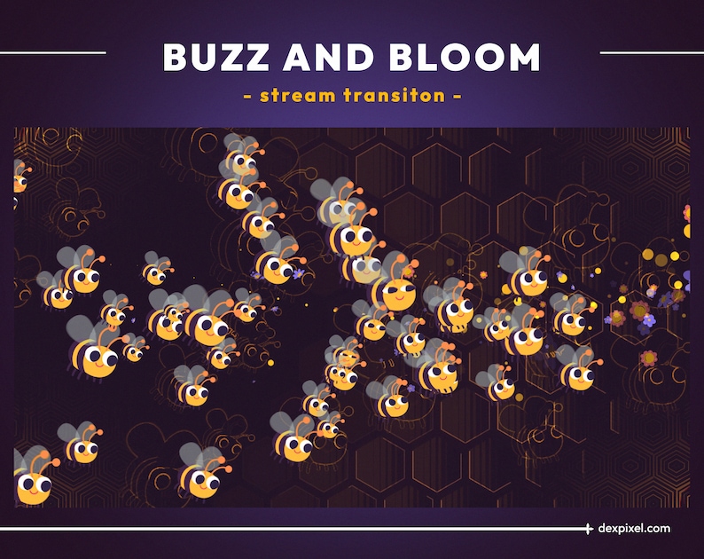 Buzz and Bloom Cute Bees Cartoon Transition Spring Stream - Etsy
