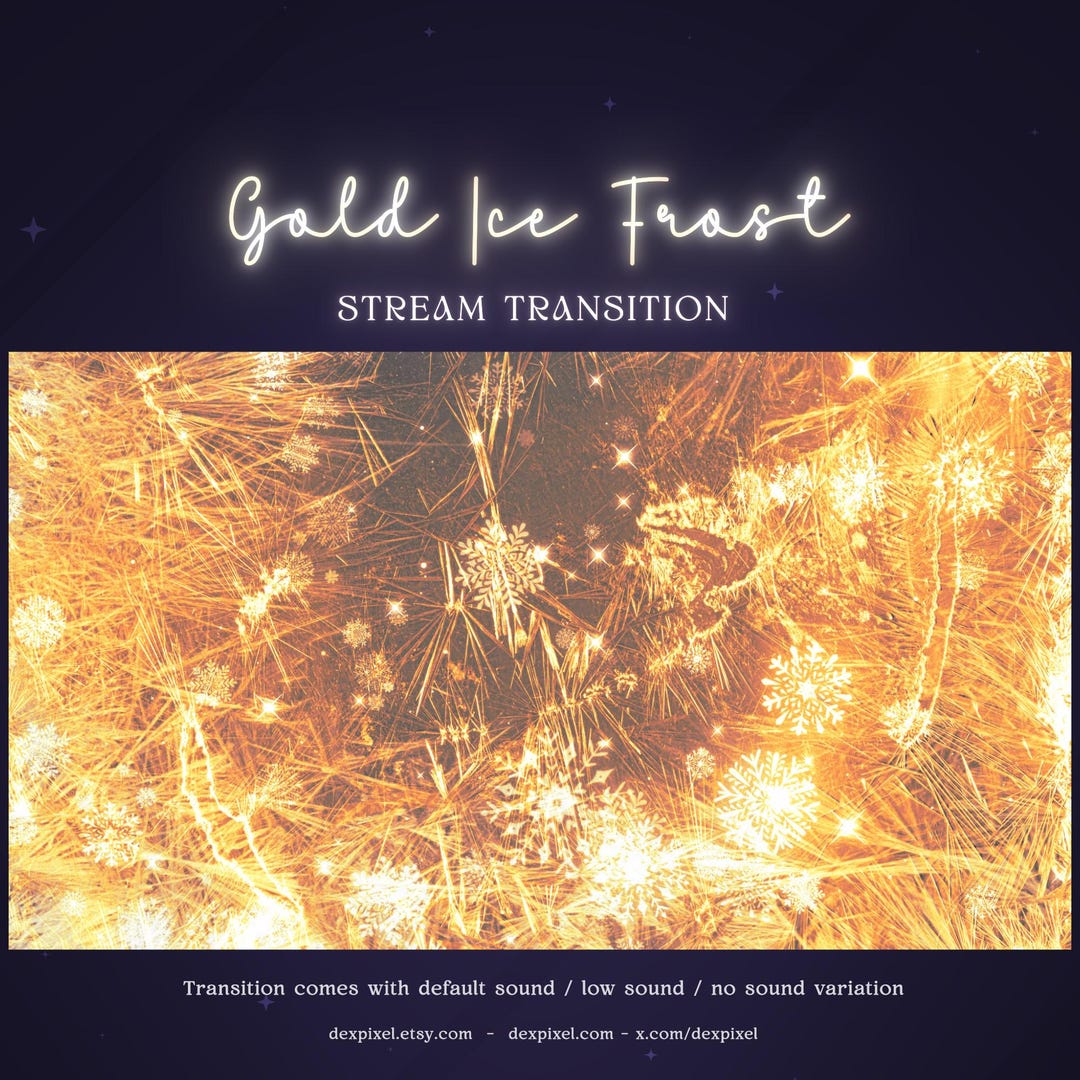 Gold Ice Frost Stream Transition | Winter Snowflake Stinger (animated ...