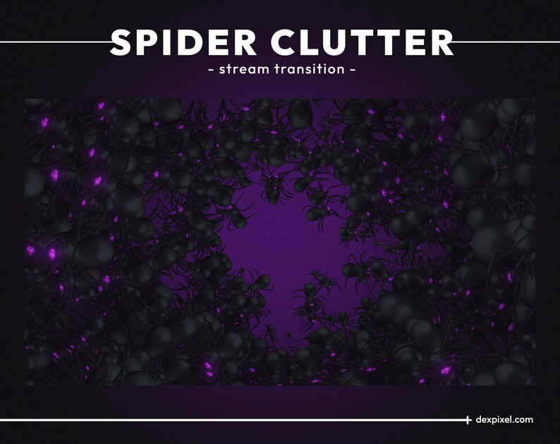 Spider Stream Transition | Purple Eyes, Horror OBS Twitch Scenes - Etsy