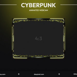 Cyberpunk Yellow Blue Animated Stream Webcam | Glitch Stream Came ...