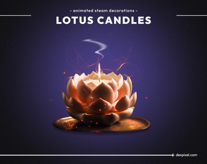 Animated Lotus Candle | Vtuber Stream Decoration - Etsy
