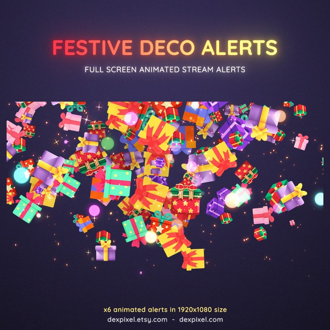 Festive Christmas Gifts Full Screen Animated Stream Alerts | X5 ...