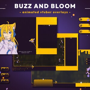 Buzz and Bloom Cute Bee Vtuber Stream Pack Bees & Honey Animated ...