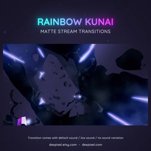 Rainbow Neon Kunai Knives Ninja Matte Stream Transition | Knife Anime ...