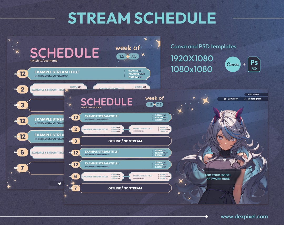 Glowing Stars Stream Schedule | Vtuber Schedule | Simple Weekly ...