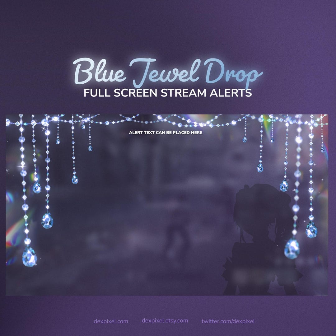 Blue Jewel Drop Stream Alerts – Animated Vtuber Alert | OBS Twitch ...