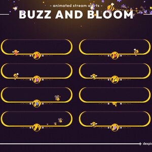 Buzz and Bloom Animated Bees Alerts | Bees and Honey Twitch Alerts ...