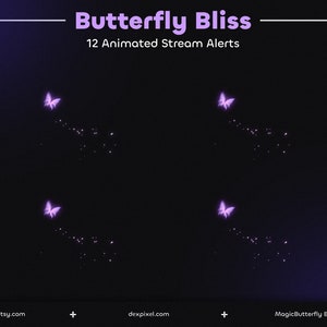 Butterfly Bliss Purple Magic Alerts | Butterflies Twitch Alerts | Cute ...