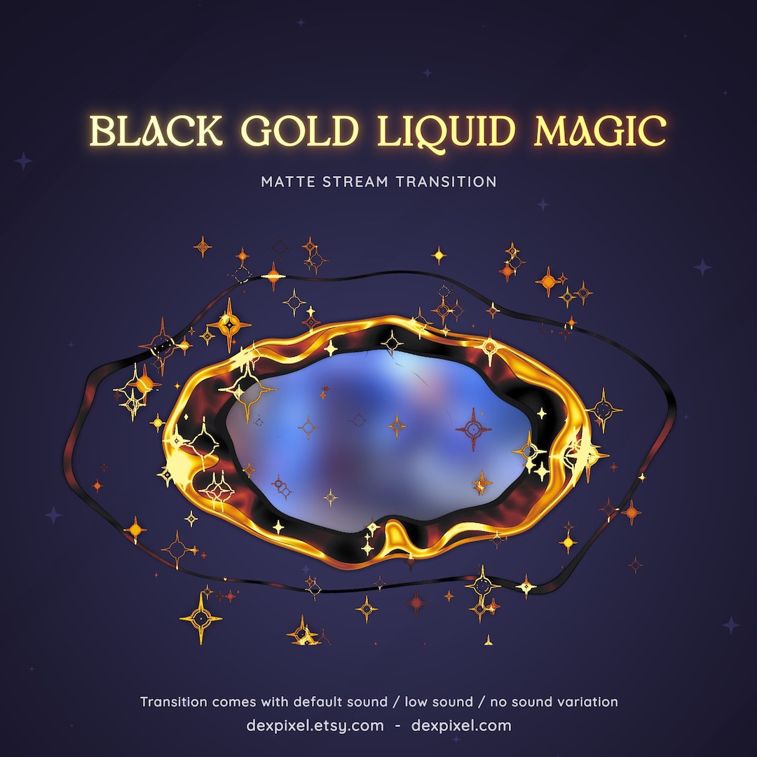 Black Gold Liquid Magic Matte Stream Transition | Stars and Sparks ...