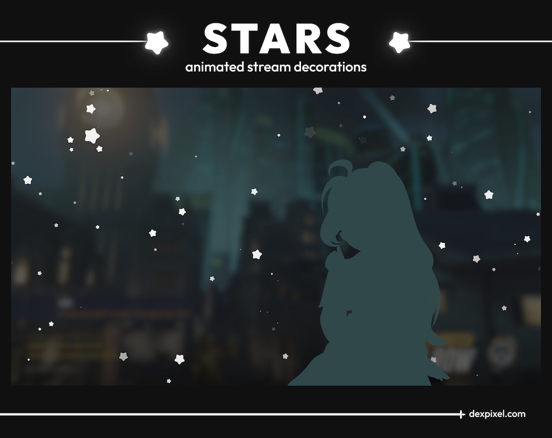 Animated Stars Stream Decoration | 4 Animated Falling Stars Animated ...