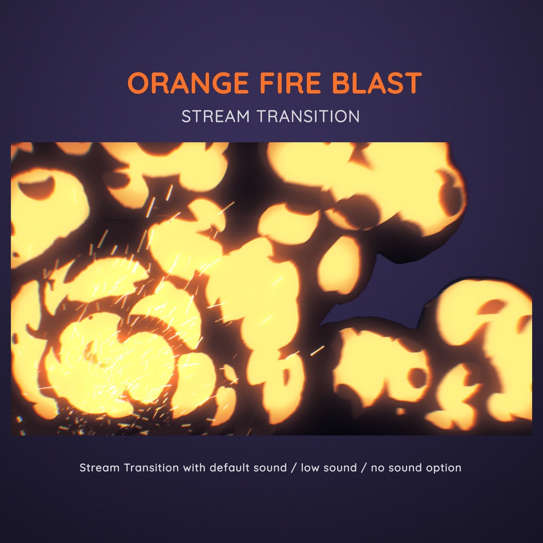 Orange Fire Flame Blast Smoke Cartoon Transition Colorful Stream ...