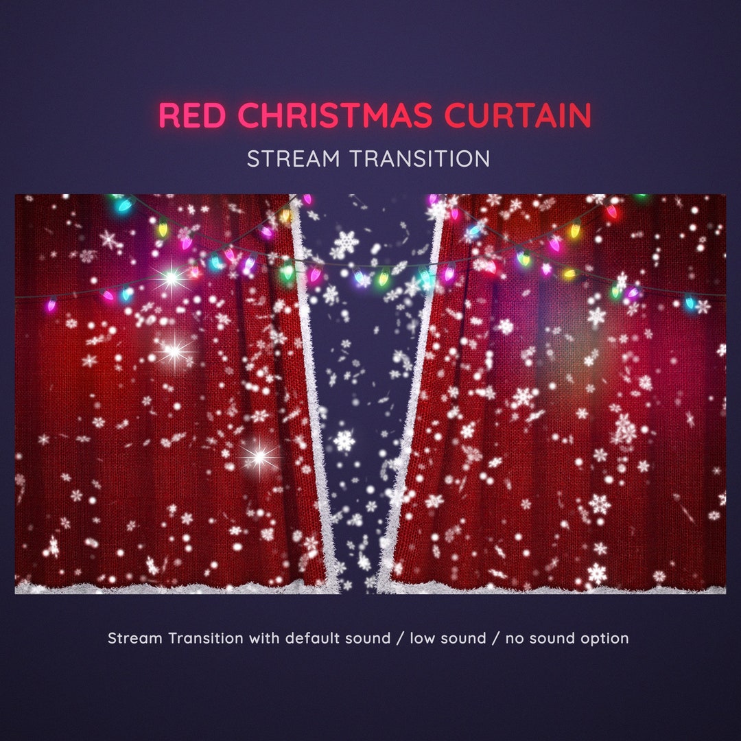 Red Christmas Curtain Stream Twitch Transition Winter Holidays Stream ...