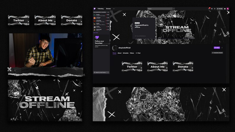Silver Grunge Stream Livestream Package Twitch Streaming | Etsy