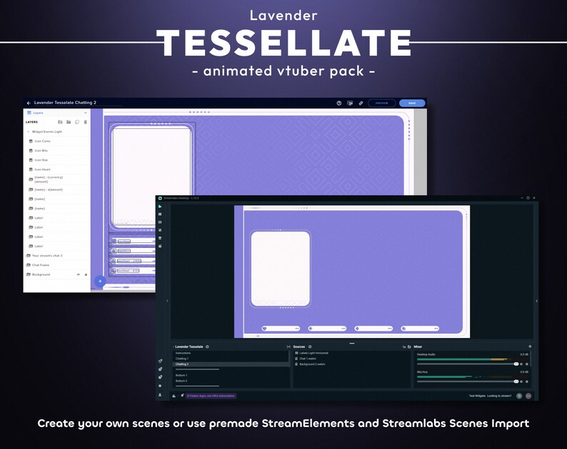 Purple Lavender Vtuber Stream Pack | Animated Overlays - Etsy