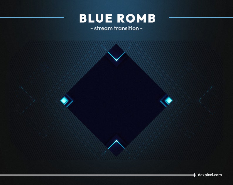 Blue Romb Sci-fi Stream Scene Transition | Blue OBS Stinger | Abstract ...