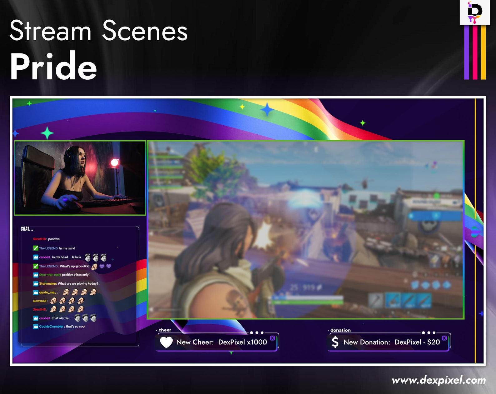 Pride Rainbow Colors Twitch Stream Scenes. Twitch Animated - Etsy