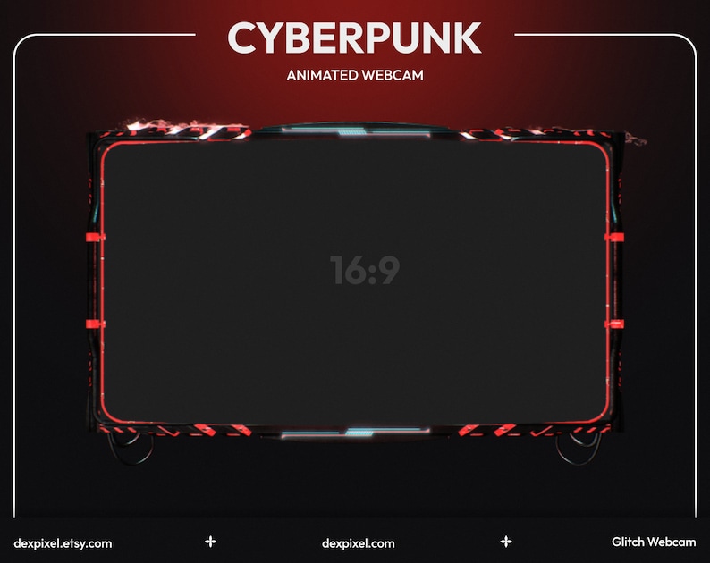 Cyberpunk Red Animated Stream Webcam Glitch Stream Came - Etsy