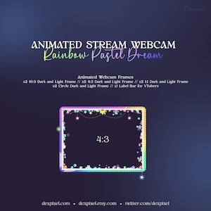 Rainbow Pastel Dream Webcam Frame | Cute Flowers Chatting Overlays ...