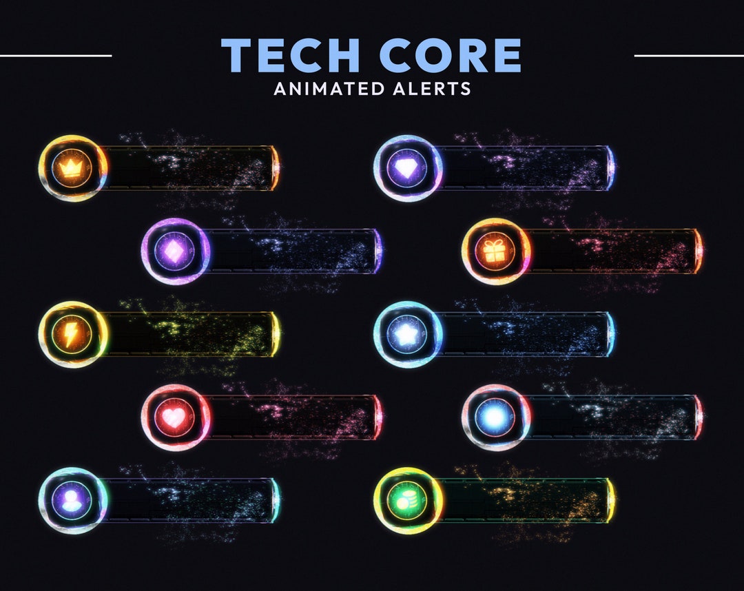 Tech Core Futuristic Sci FI Animated Stream Alerts | Animated Alerts ...