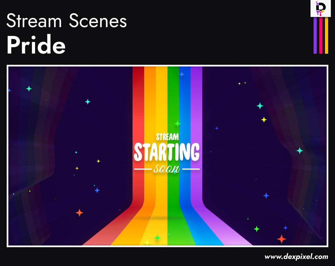 Pride Rainbow Colors Twitch Stream Scenes. Twitch Animated - Etsy