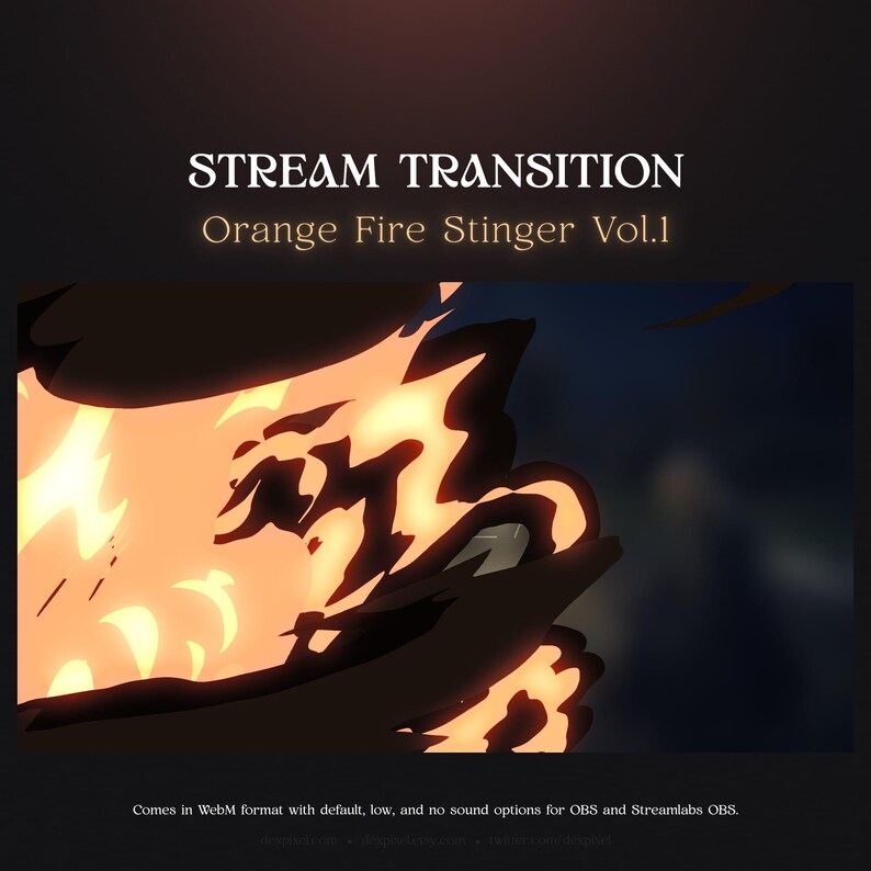 Orange Fire Stream Transition | Animated Stinger (webm) - Etsy