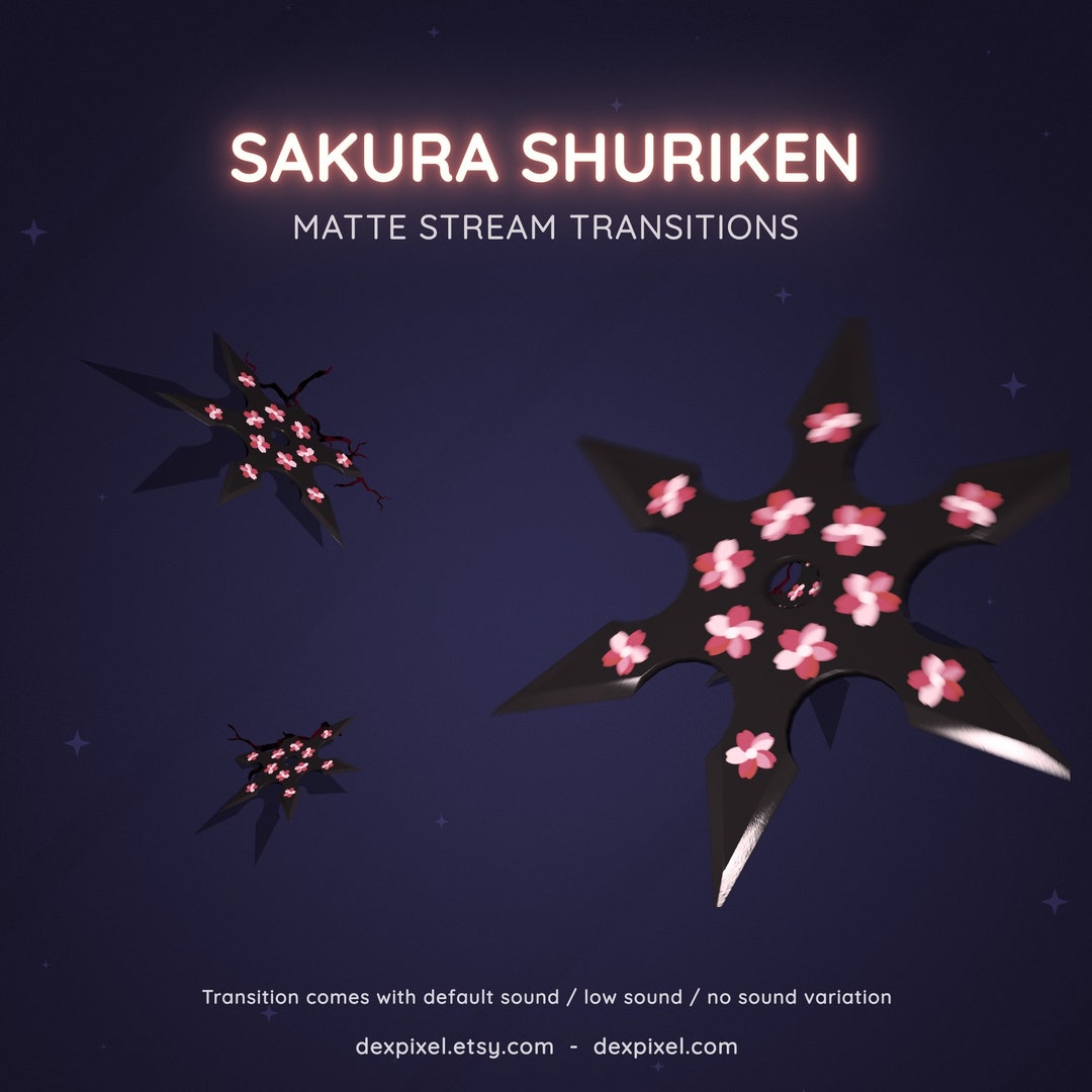 Red Sakura Shuriken Ninja Matte Stream Transition | Cherry Blossom ...
