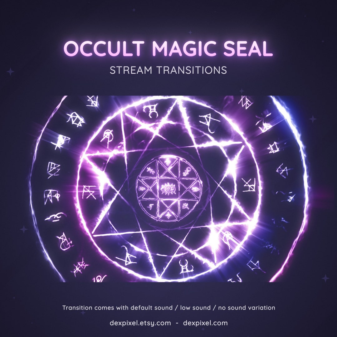 Purple Occult Seal Magic Symbols Stream Transition | Magic Witch Stream ...