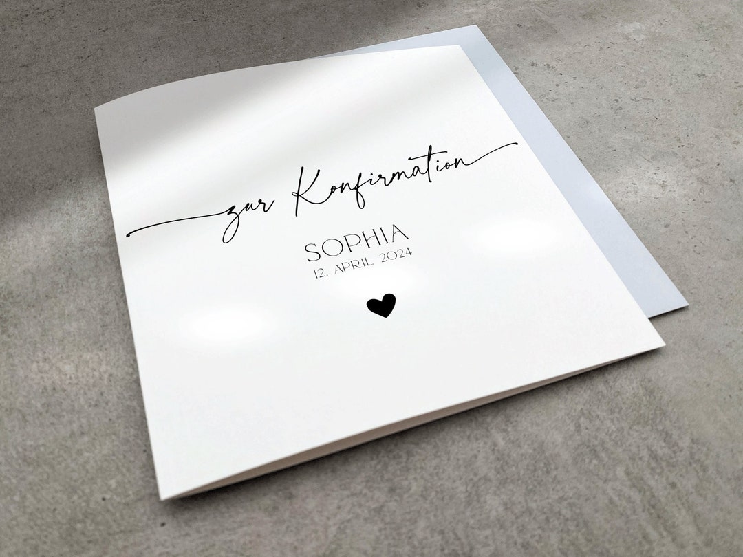 Modern Confirmation Card Personalized With Name, Confirmation Card ...
