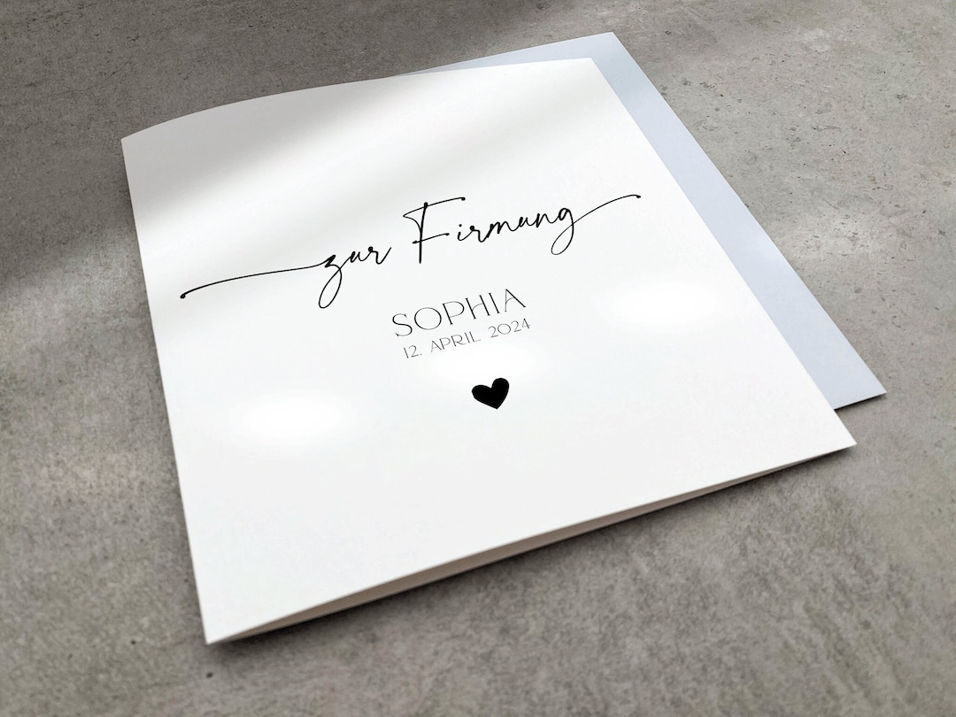 Moderne Karte zur Firmung personalisiert, Klappkarte groß Name ...