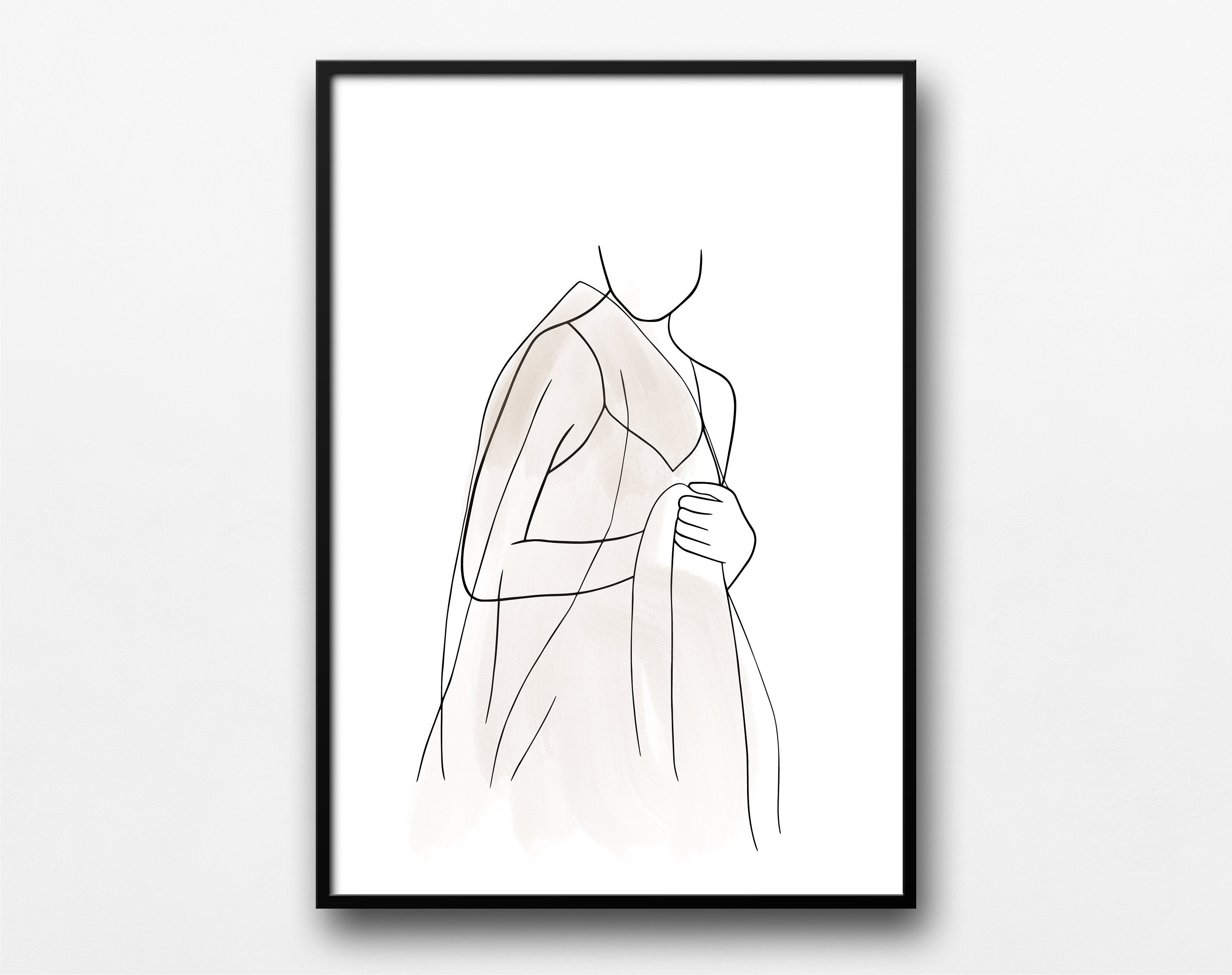 One Line Woman Drawing Female Figure Line Art Print Woman | Etsy