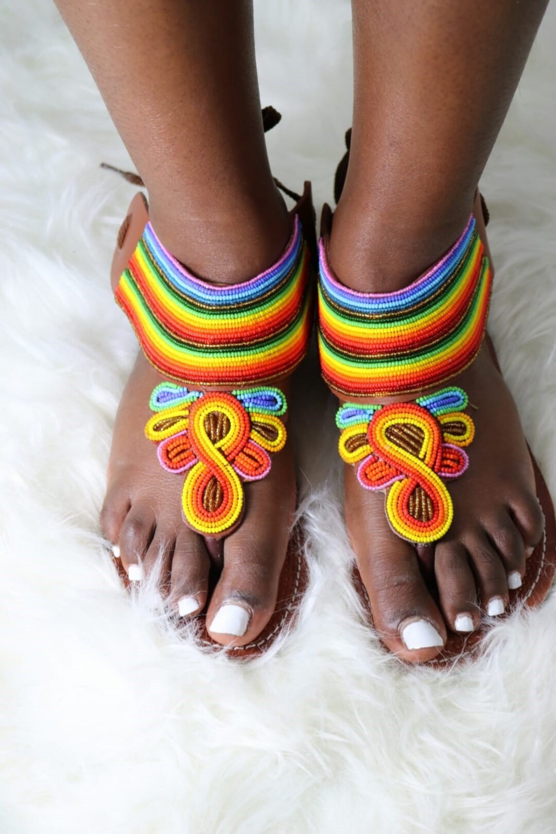 African Maasai/zulu Beaded Sandals - Etsy