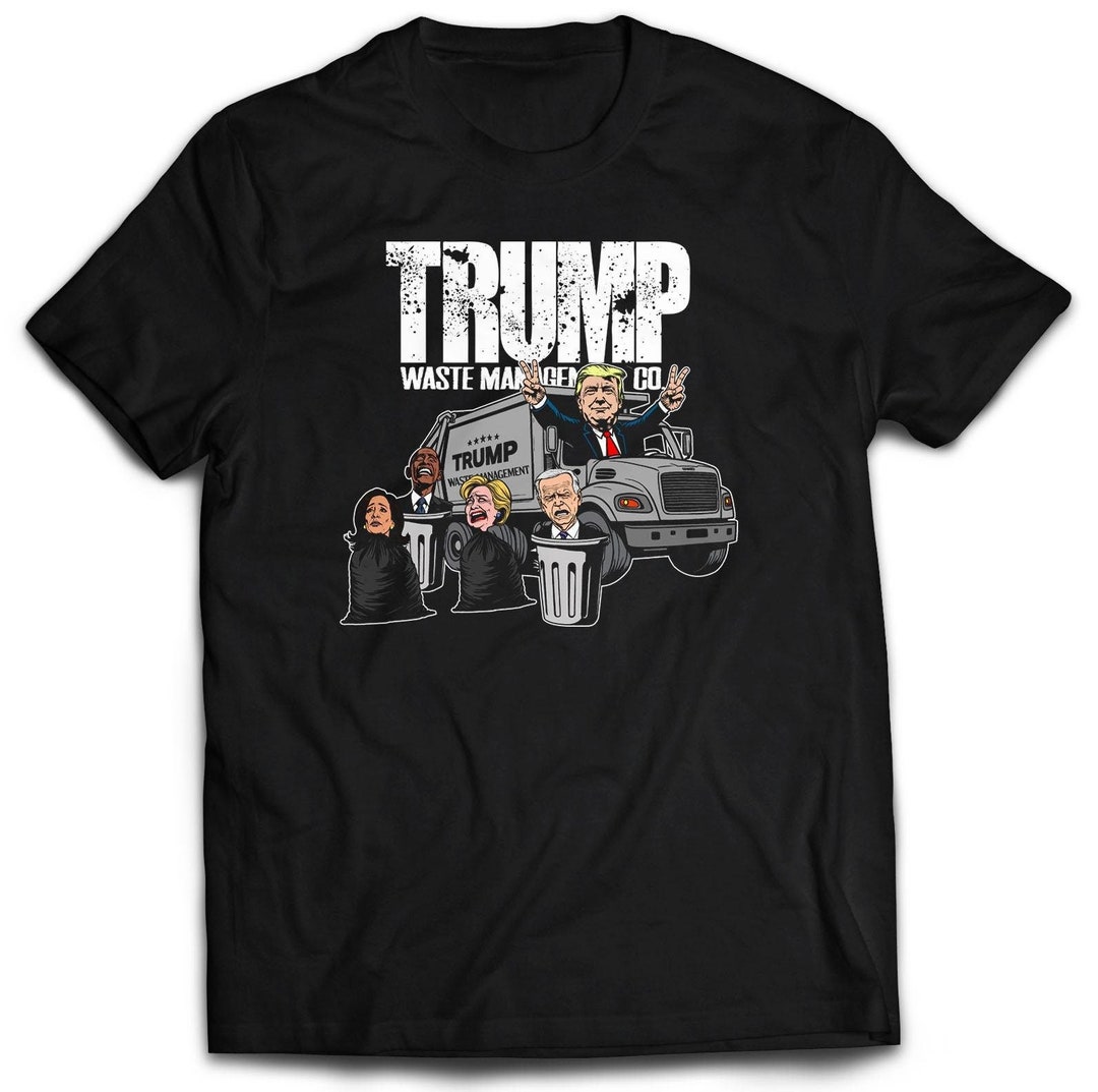 TRUMP Waste Management T Shirt Garbage Truck Trash Man Hooded Donald ...