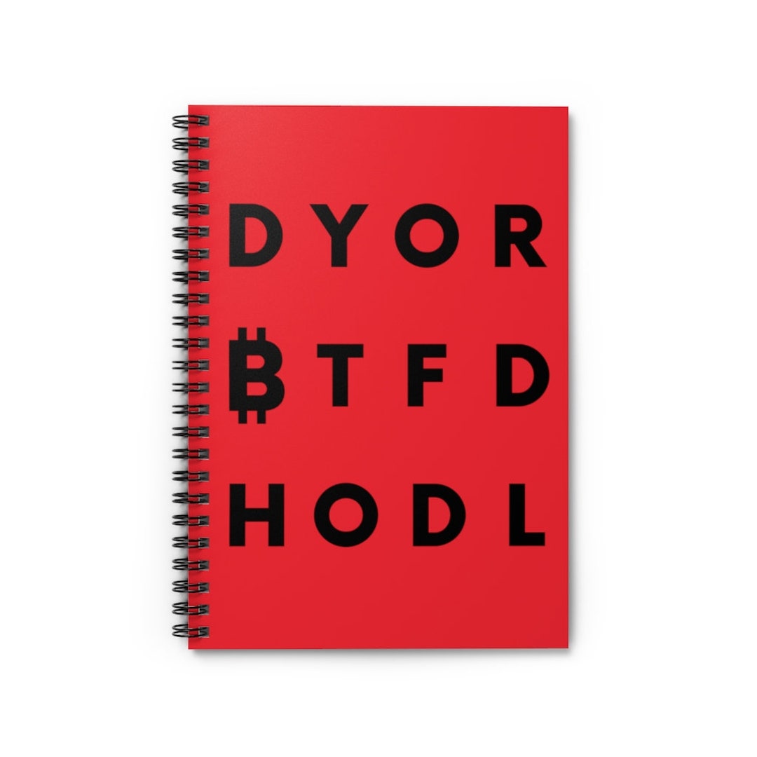 Bitcoin Acronyms Notebook DYOR BTFD HODL Red Spiral Notepad Journal ...
