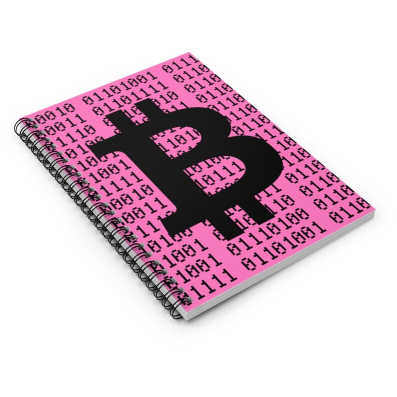 Bitcoin Binary Code Notebook BTC Coder Nerd Hot Pink Spiral | Etsy