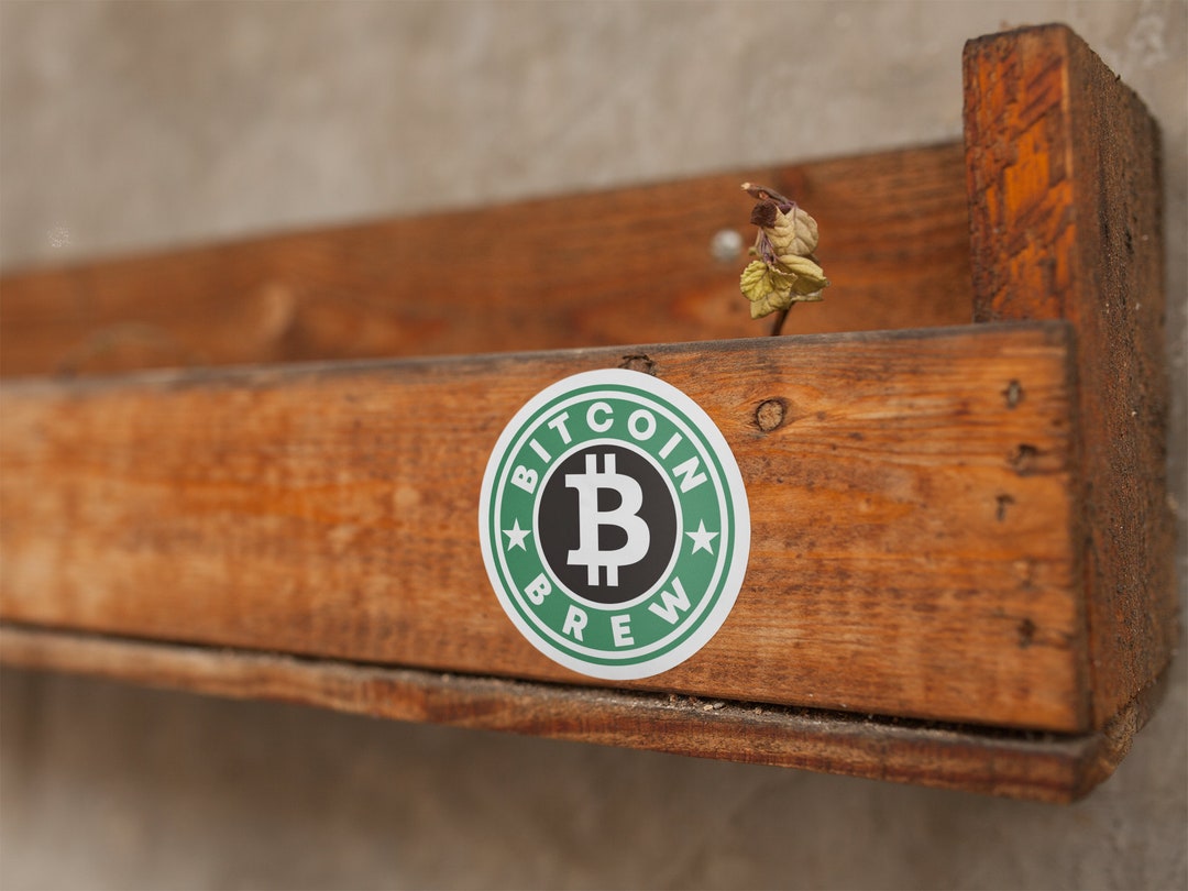 Bitcoin Brew Sticker BTC Coffee Shop Stamp Decal Gift for - Etsy