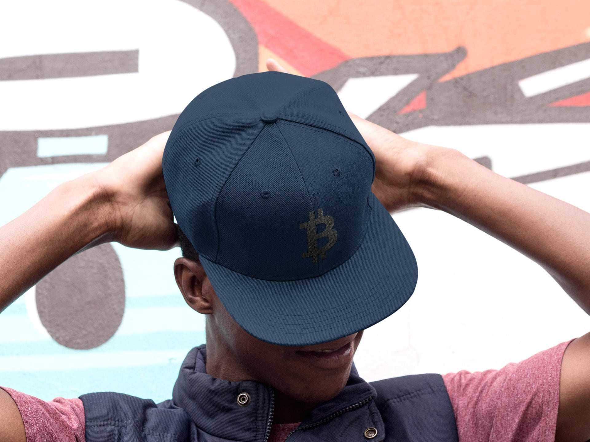 Bitcoin Logo Snapback Hat BTC 3-D Puff Embroidered Classic Hat Gift for ...