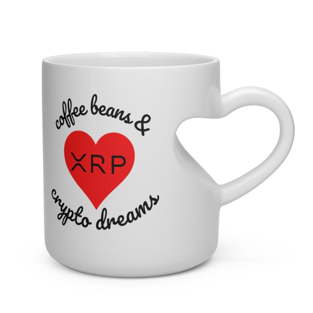 Love Ripple Mug XRP Heart-shaped Handle Coffee Cup Gift for ...