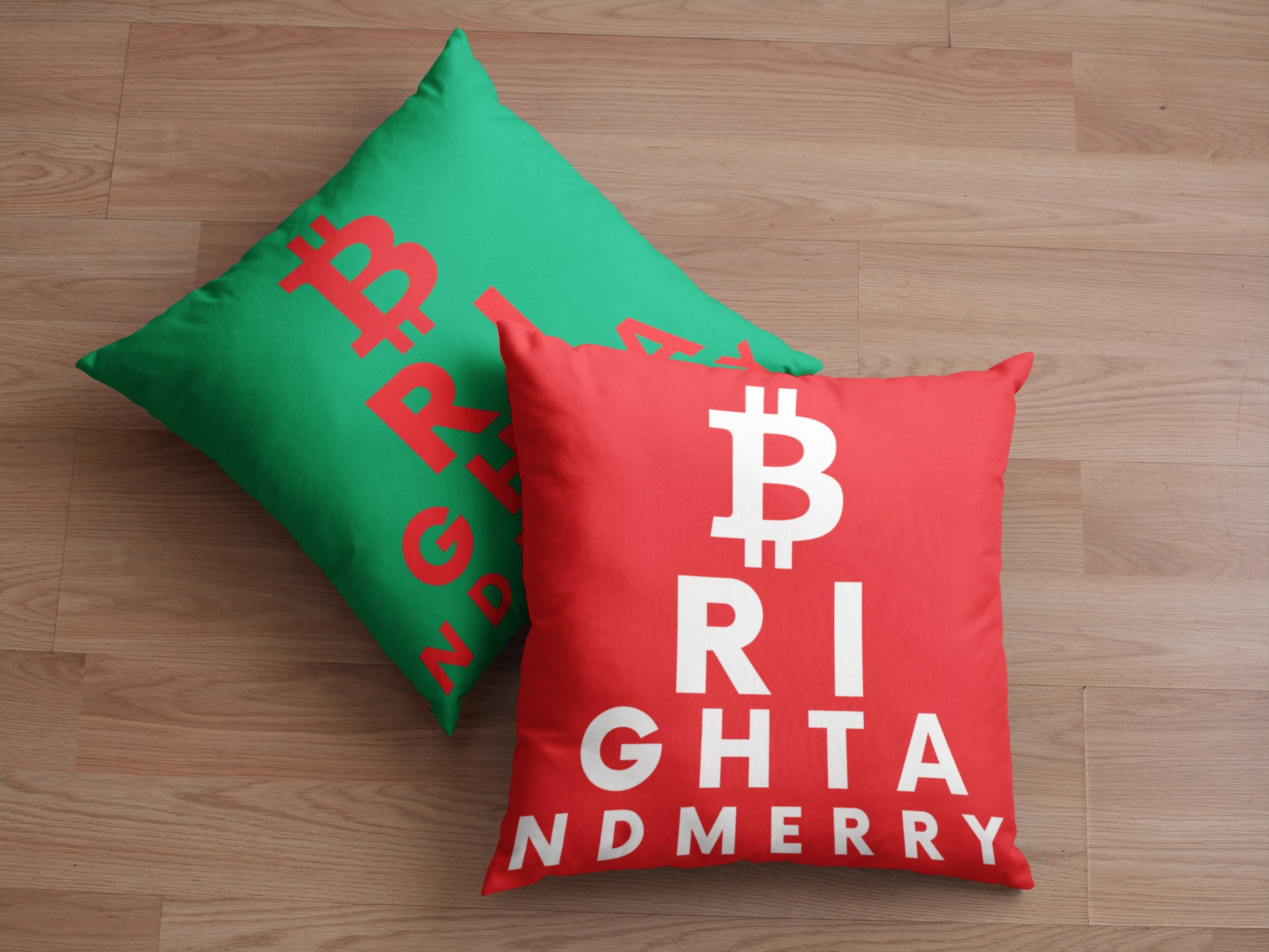 Bitcoin Christmas Pillow BTC Bright & Merry Vision Chart Red - Etsy UK