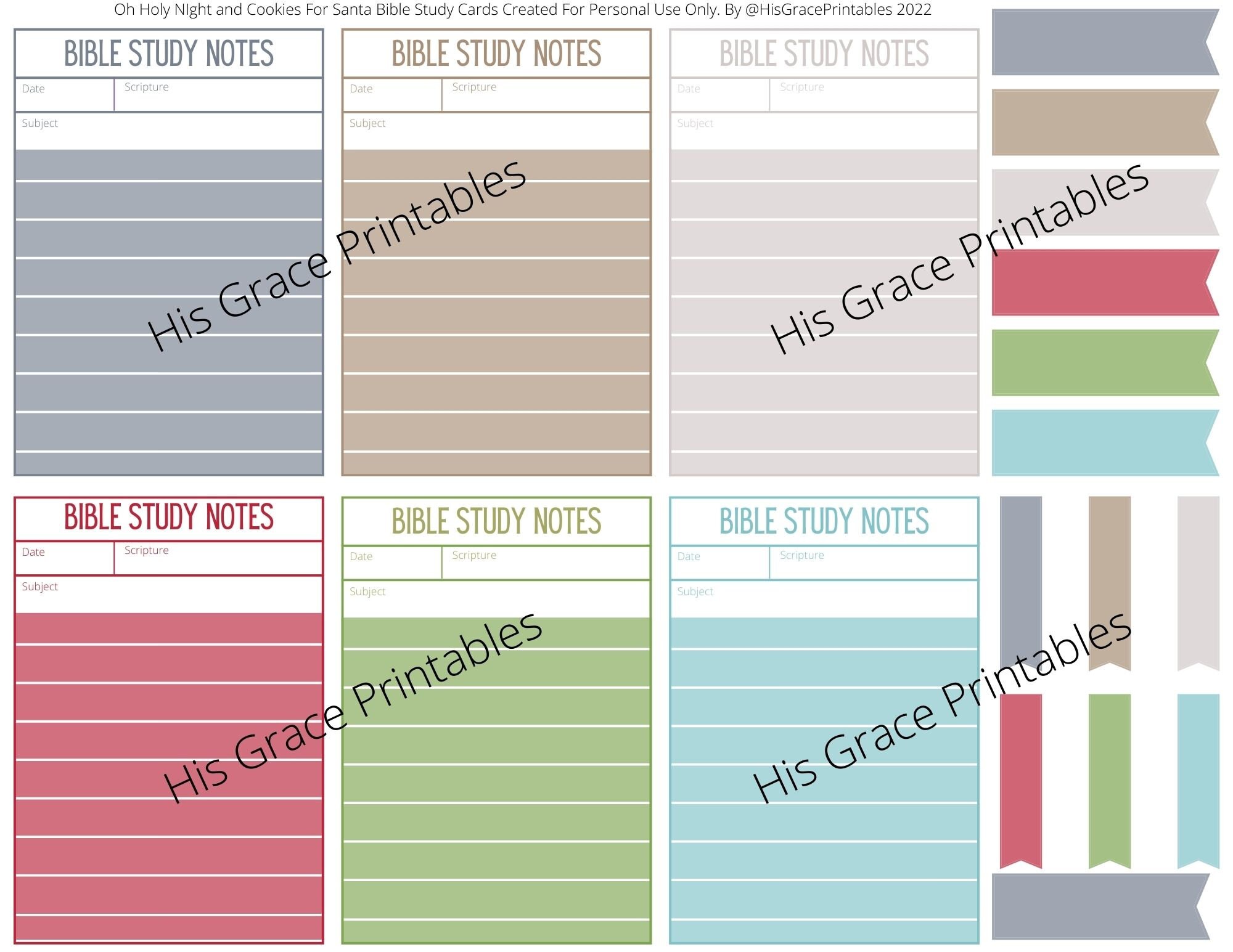 Bible Journaling Cards With Bonus Flags Each Page Has Cards Matching ...